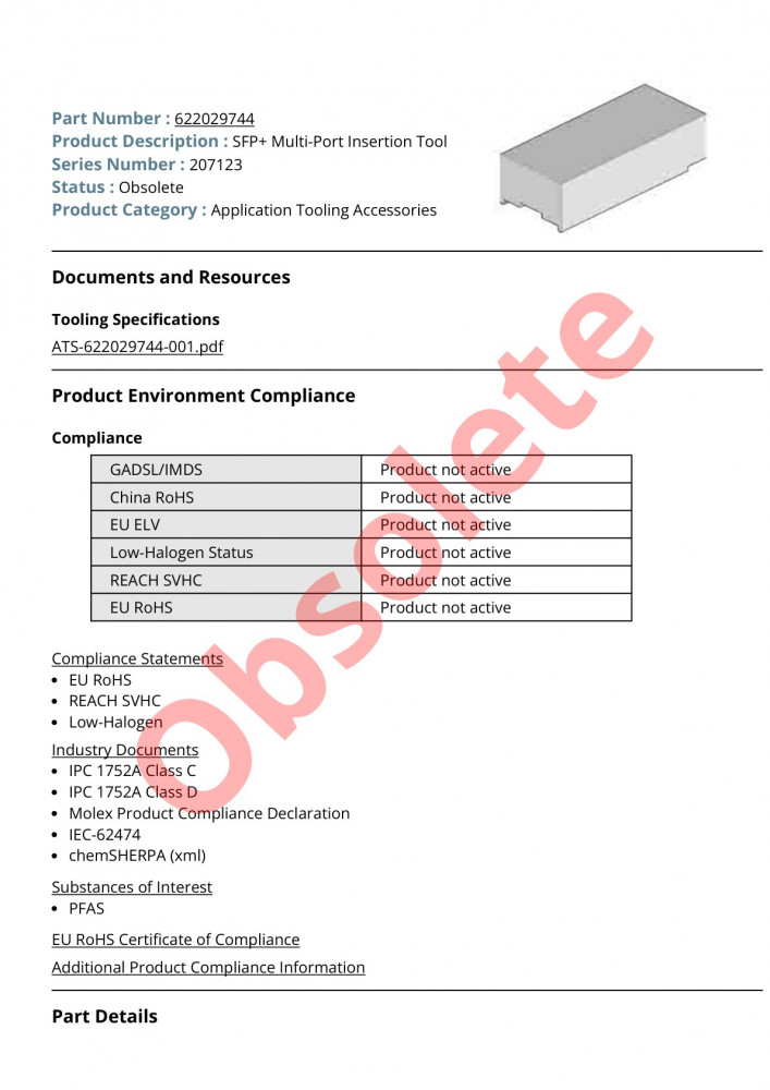 Molex tooling document preview, page 1