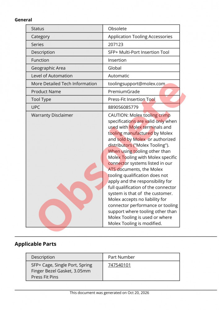 Molex tooling document preview, page 2