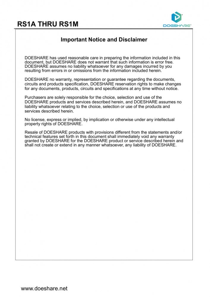 Doeshare RS1M datasheet page 3