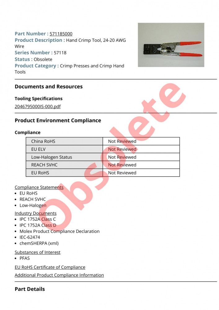 Tooling document preview, page 1