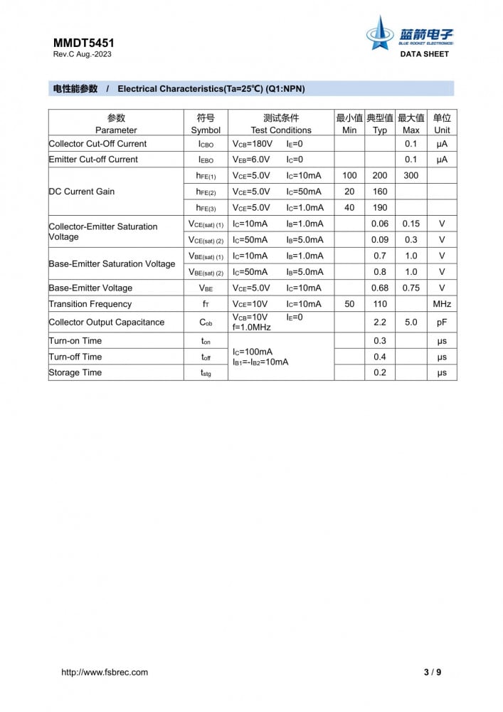 MMDT5451 datasheet page 3
