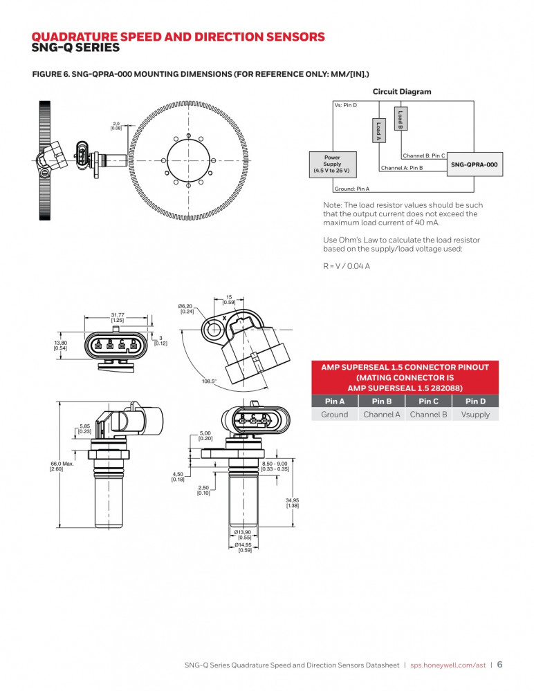 Honeywell SNG-Q Series datasheet page 6