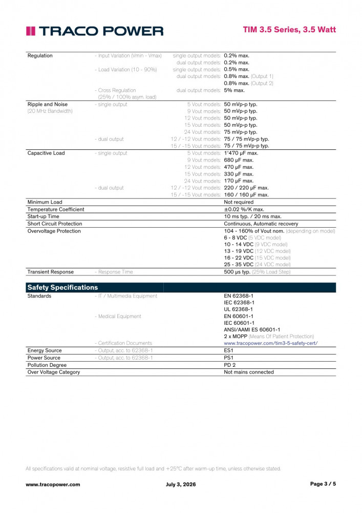 TIM 3.5 series datasheet page 3