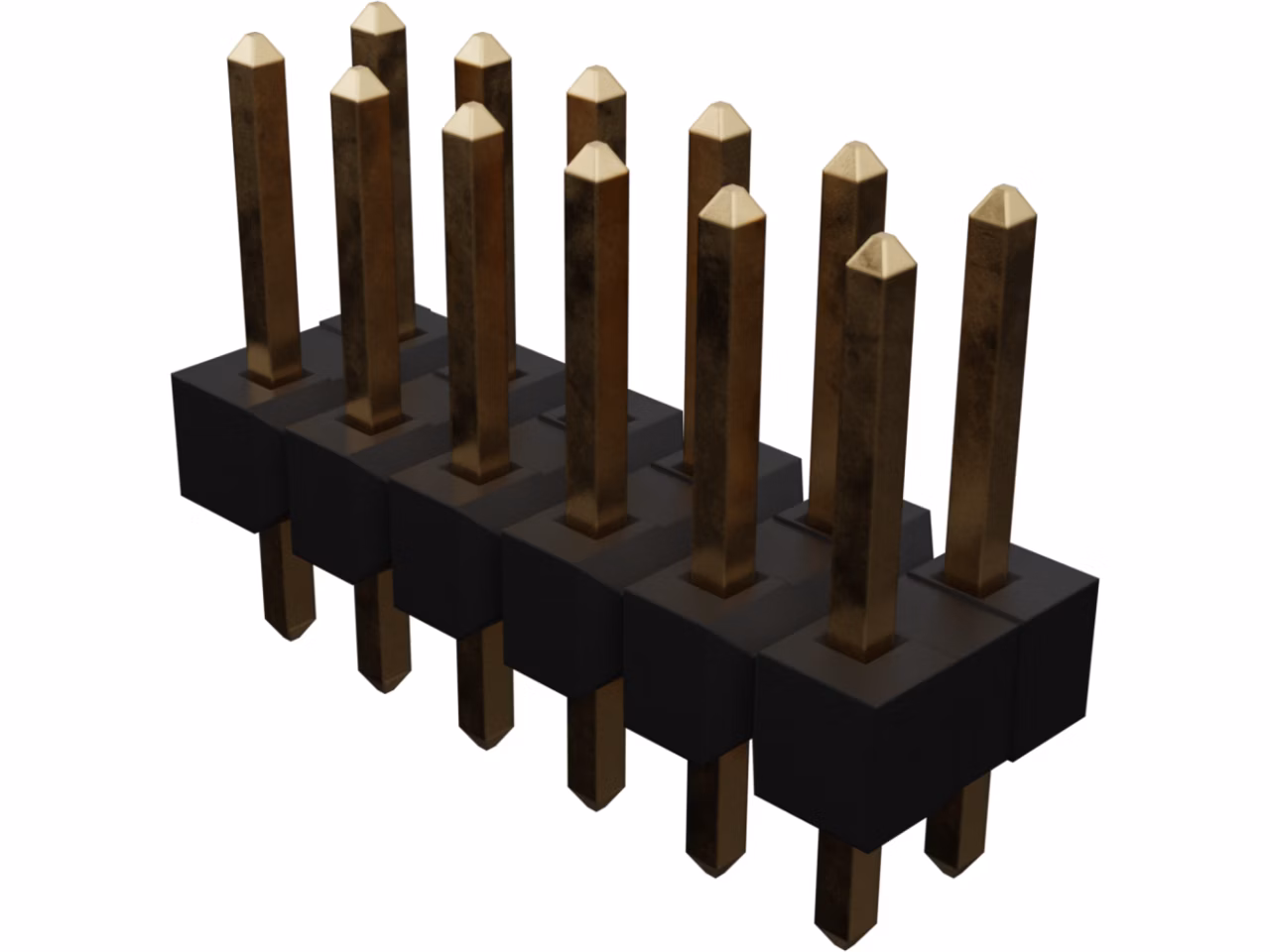 C-Grid Header, 2.54mm Pitch, Through Hole, Dual Row, Vertical, 12 Circuits, 0.025µm Gold (Au) Plating, Tray Packaging, Lead-Free for sale