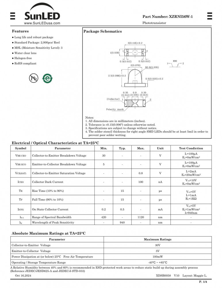 XZRxx56x-1 datasheet page 1