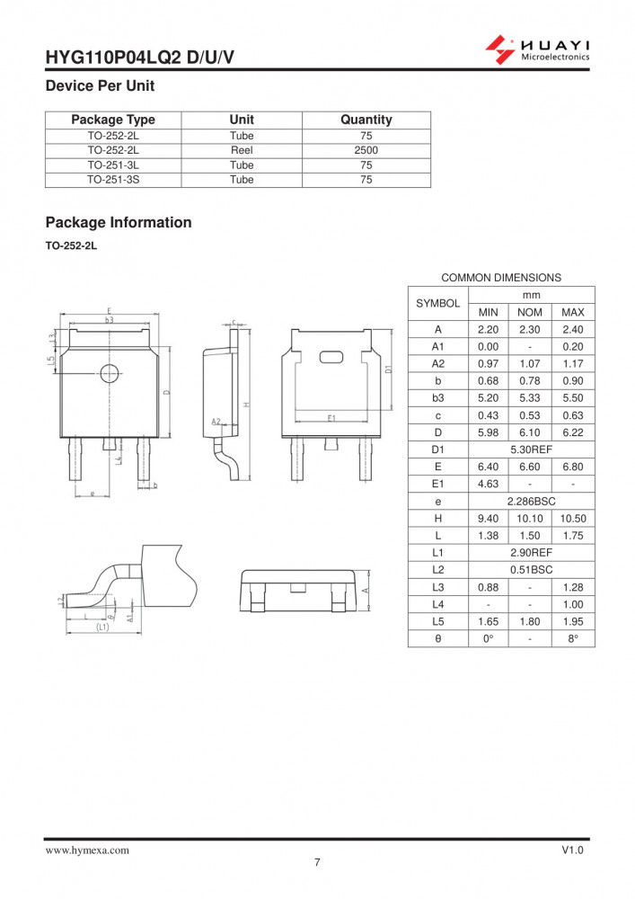 HYG110P04LQ2D datasheet page 7