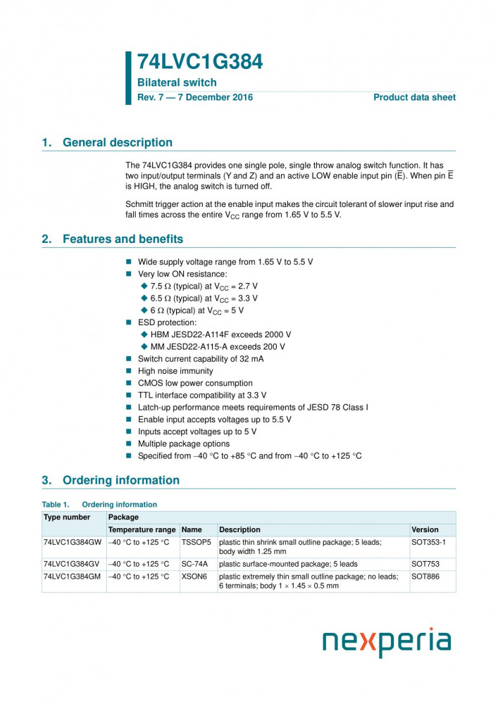 74LVC1G384 document page 1
