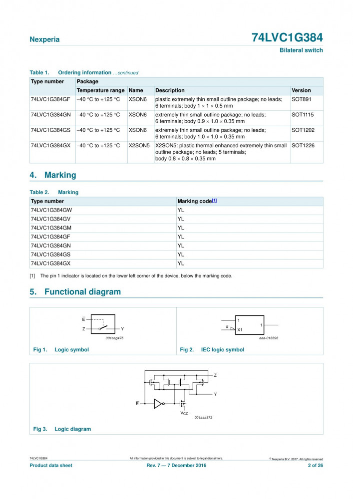 74LVC1G384 document page 2