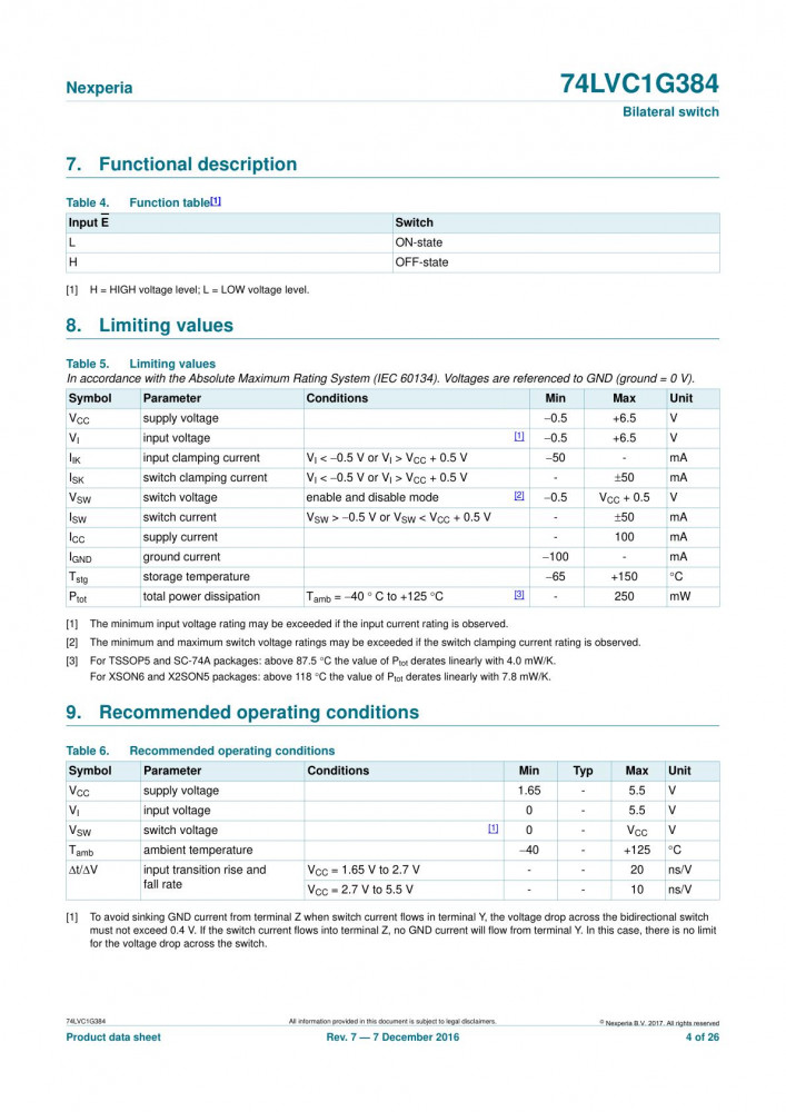74LVC1G384 document page 4