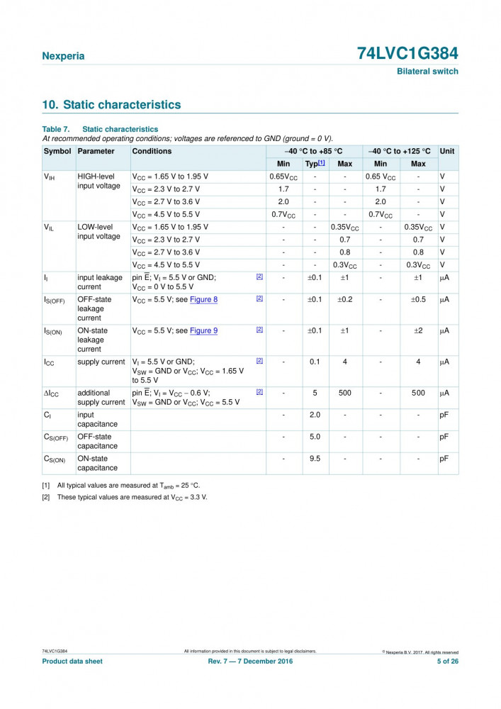 74LVC1G384 document page 5