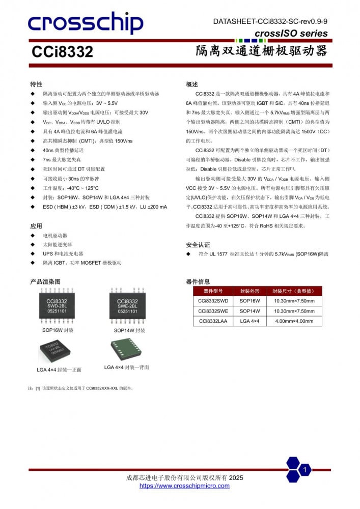 CCi8332 datasheet page 1