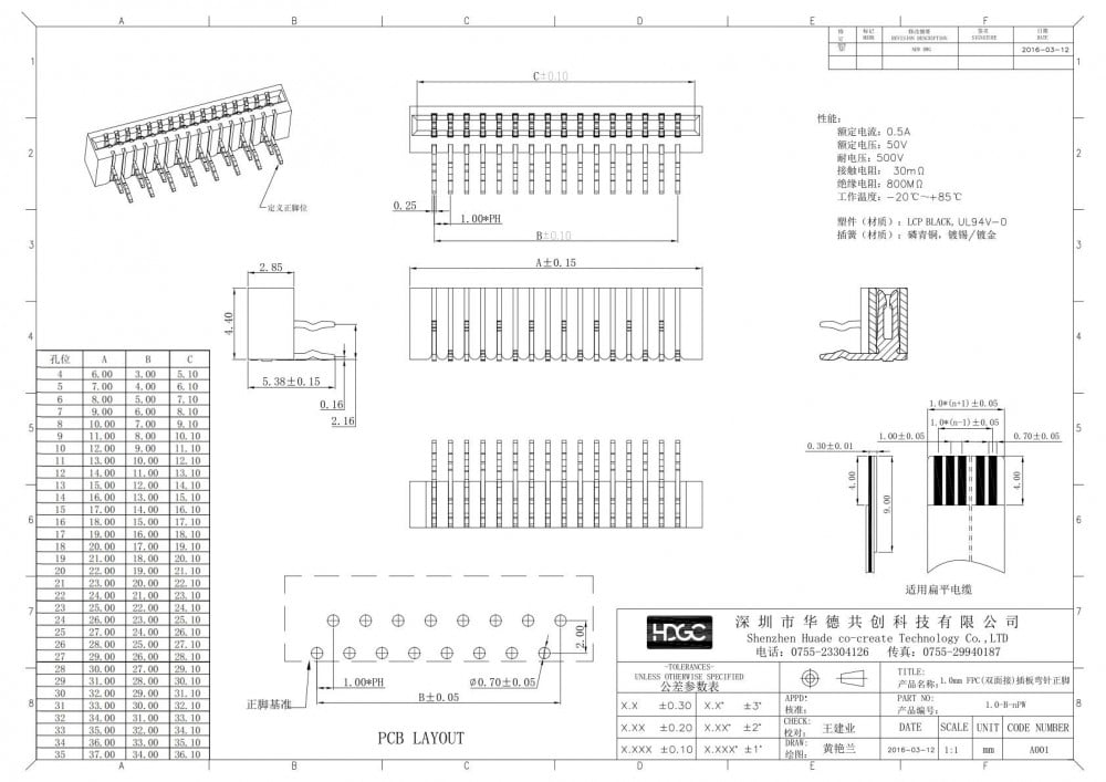 HDGC 1.0-B-6PW technical document preview