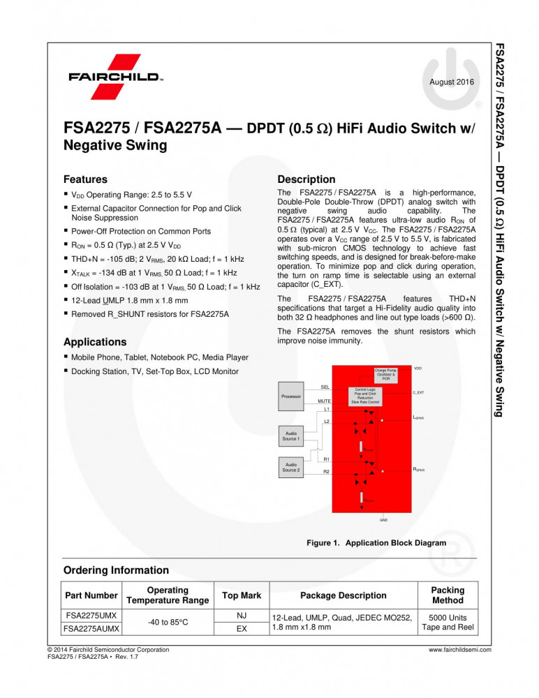 FSA2275AUMX datasheet page 2
