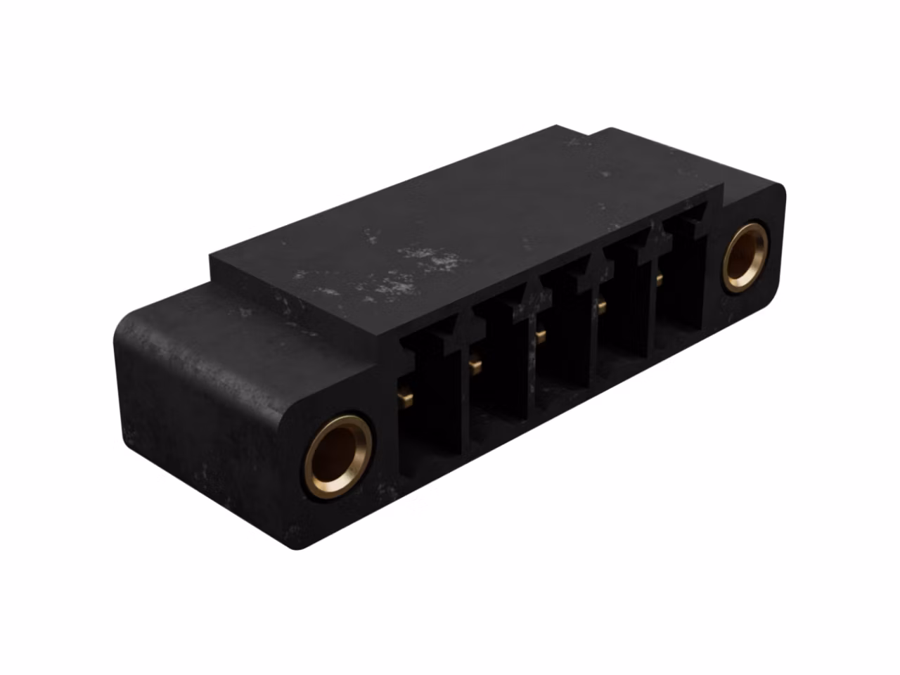 3.50mm Pitch Eurostyle Right-Angle PCB Header, with Threaded Retention Inserts, Gold (Au) Plated, Black, 5 Circuits for sale