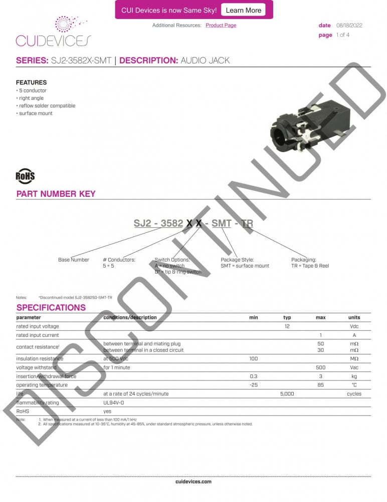 SJ2-35825D-SMT-TR datasheet page 1