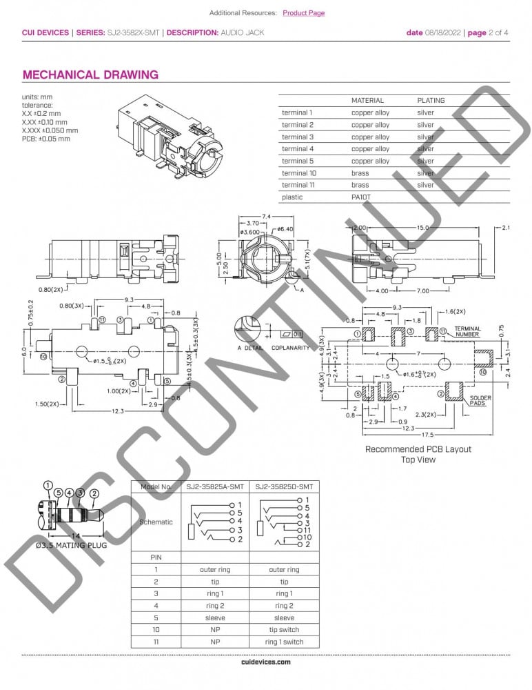 SJ2-35825D-SMT-TR datasheet page 2