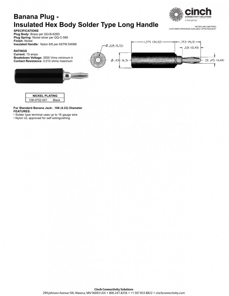 Bel Fuse 108-0752-001 technical document page