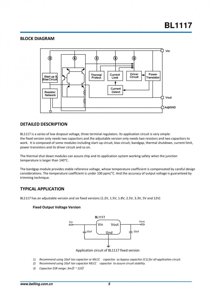 BL1117 datasheet page 5