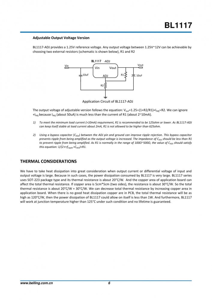 BL1117 datasheet page 6