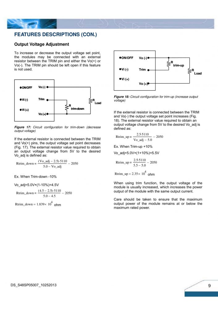 DELTA S48SP05007 datasheet page 9