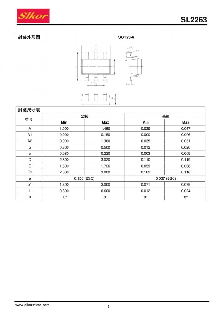SL2263 datasheet page 5