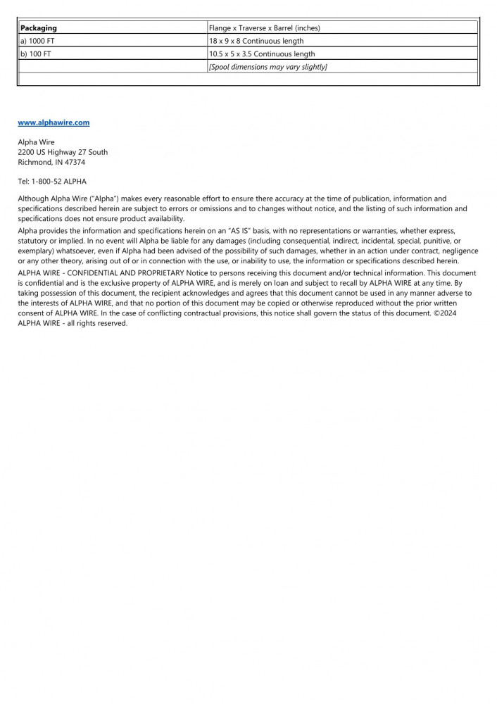 Alpha Wire 77216 SL005 specification page 3