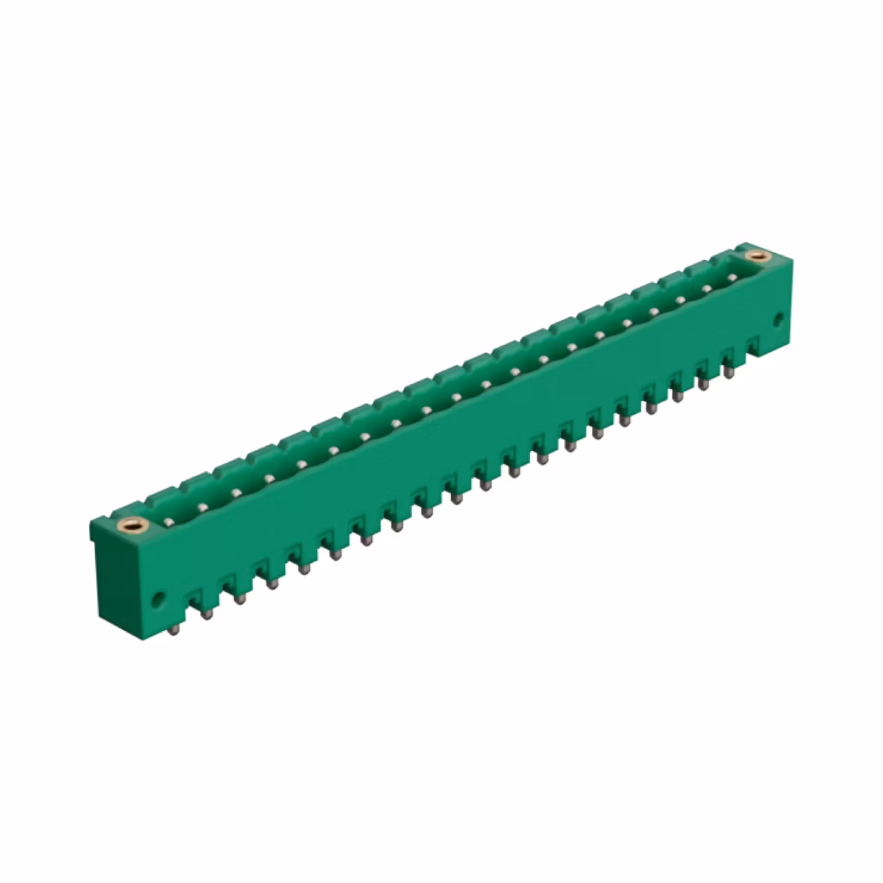 5.00mm Pitch Eurostyle Vertical PCB Header, with Threaded Retention Inserts, Green Housing, 20 Circuits for sale