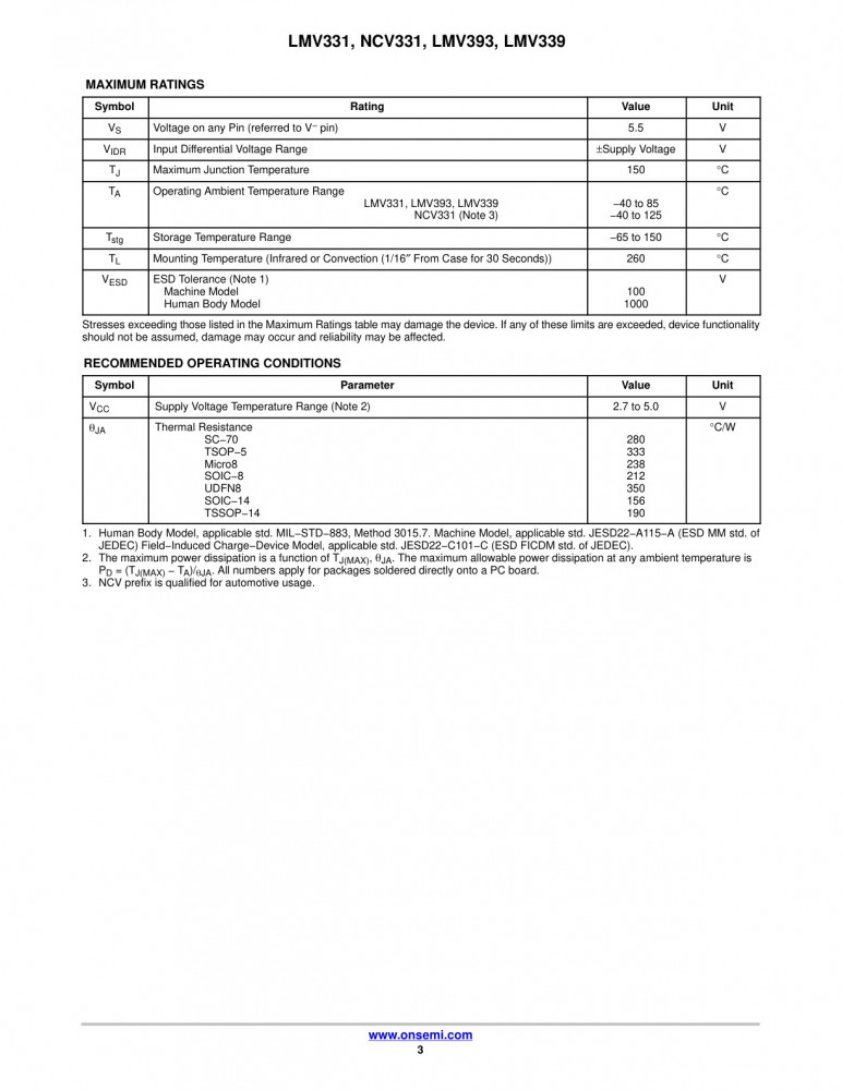 LMV393 document page 3