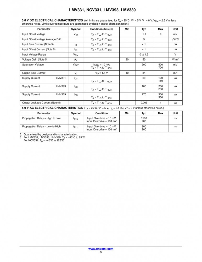 LMV393 document page 5