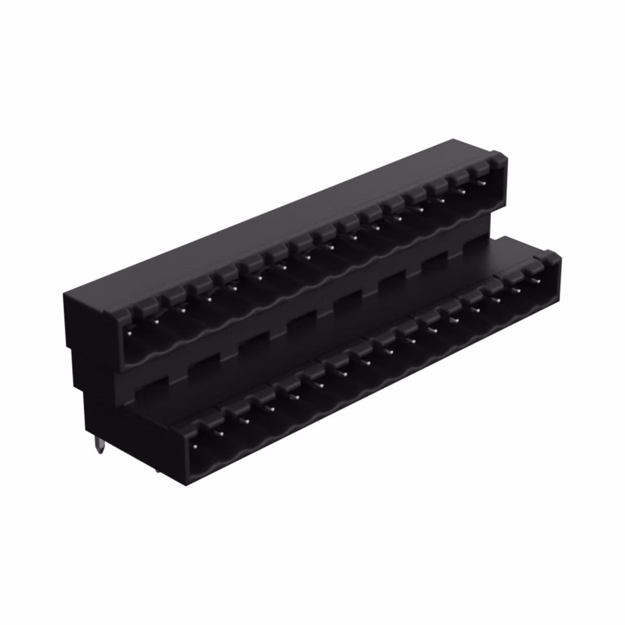 5.00mm Pitch Eurostyle Horizontal Dual Level PCB Header, Closed Ends, 32  Circuits for sale