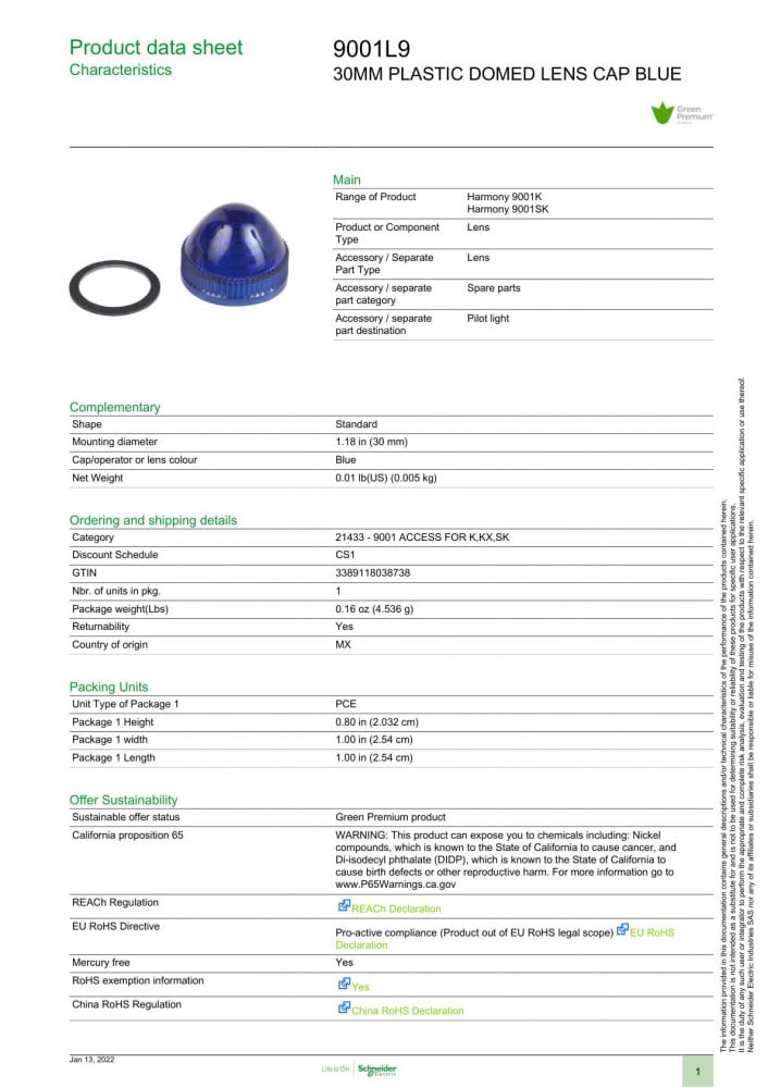 9001L9 technical document page 1