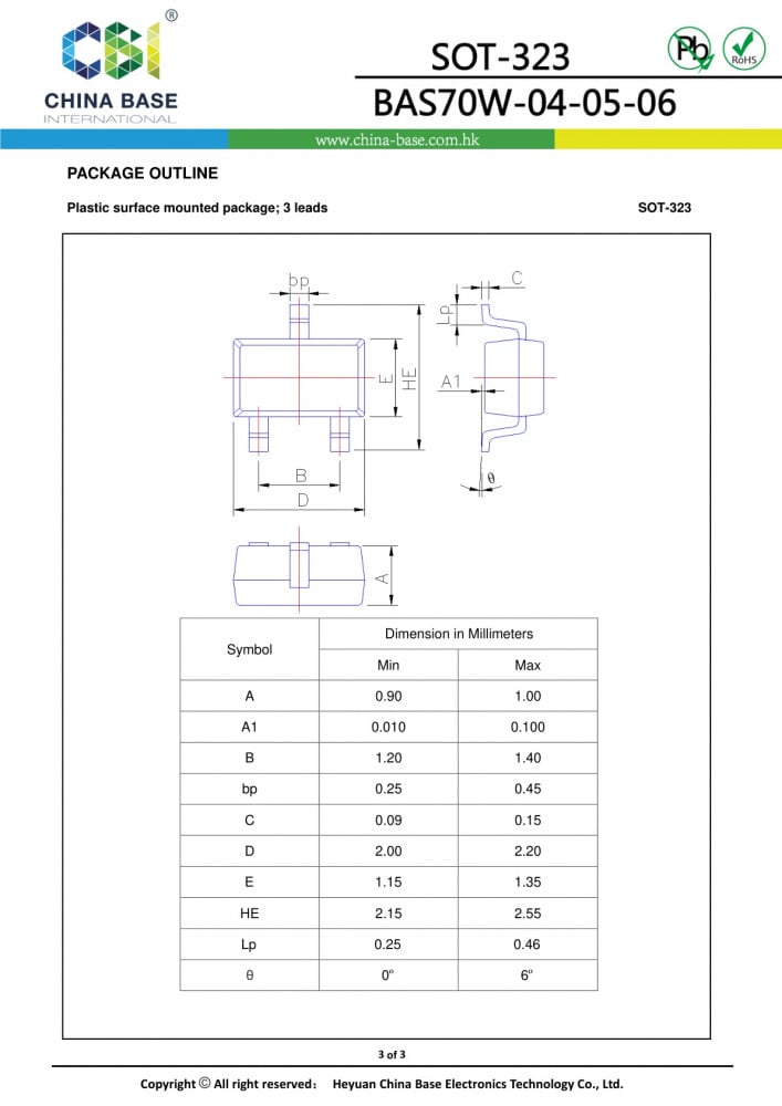 CBI BAS70W-06 datasheet page 3
