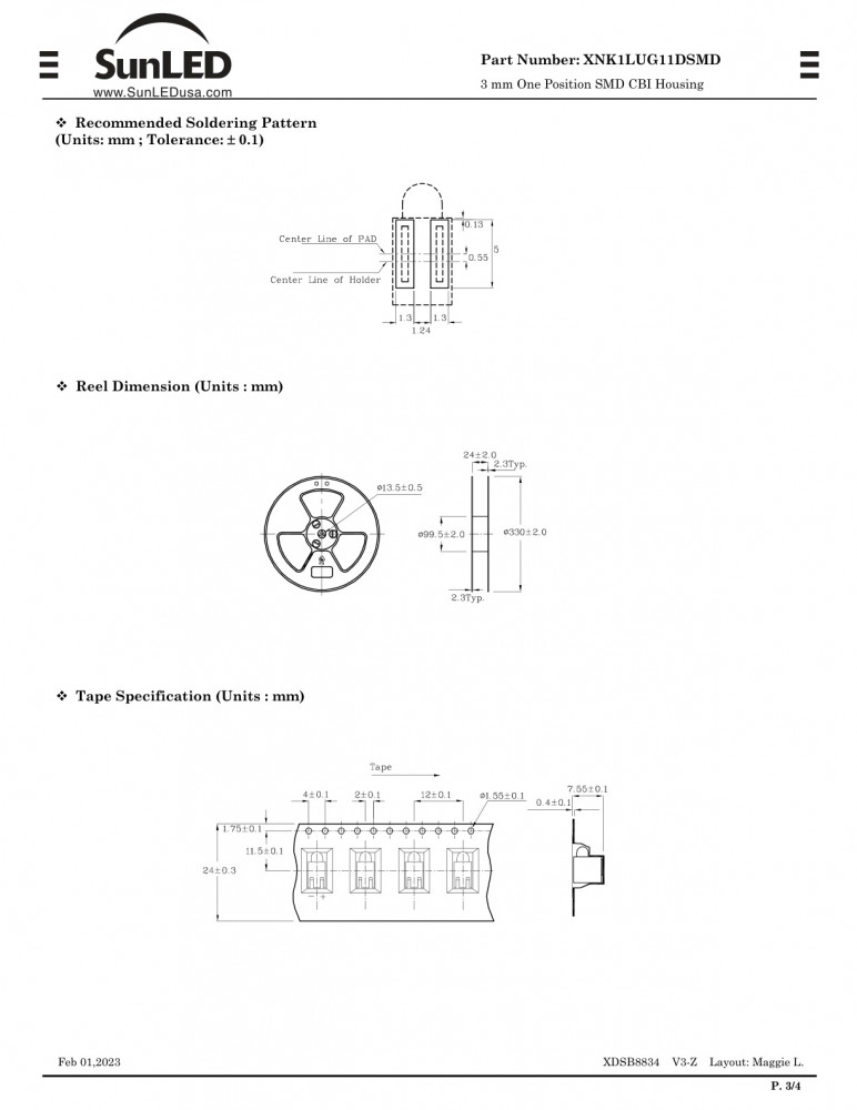SunLED XNK1Lxx11DSMD datasheet page 3