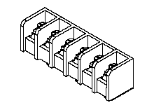 11.13mm Pitch, Single Row, Tri-Barrier Terminal Strip, without Mounting Ends, Black, 10 Circuits