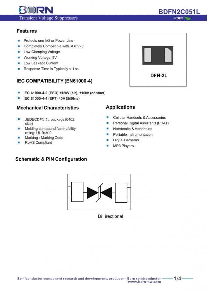BDFN2C051L datasheet page 1