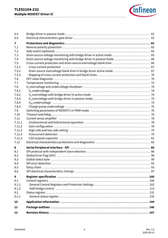 TLE92104-232 datasheet page 4