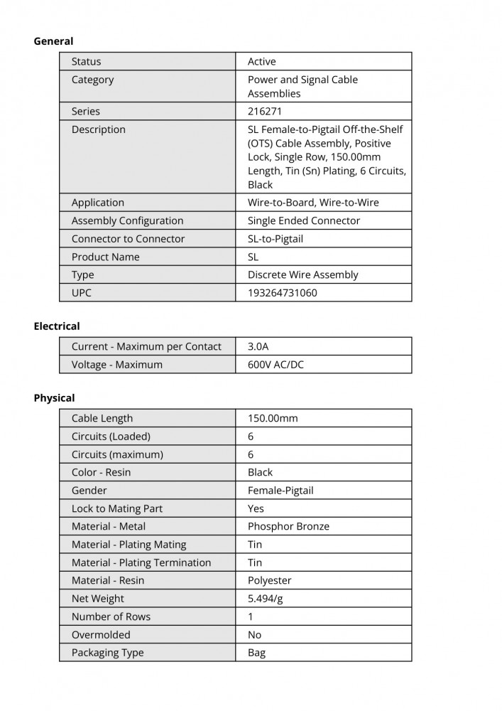 Product document page 2 for MOLEX 2162711062
