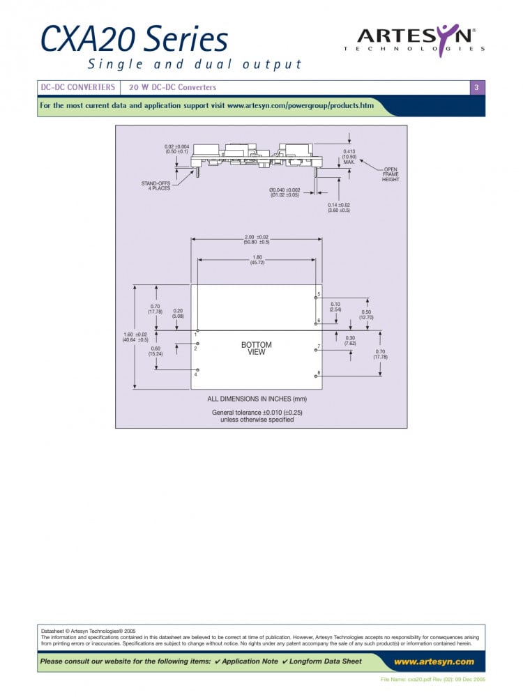 Artesyn CXA20 datasheet page 3