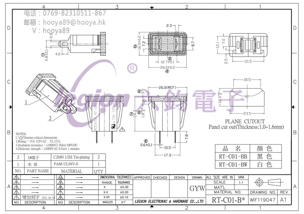 RT-C01-BW technical document preview