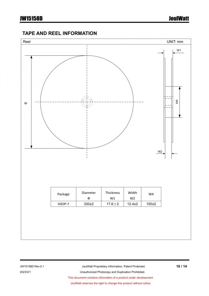 JW15158D datasheet page 10