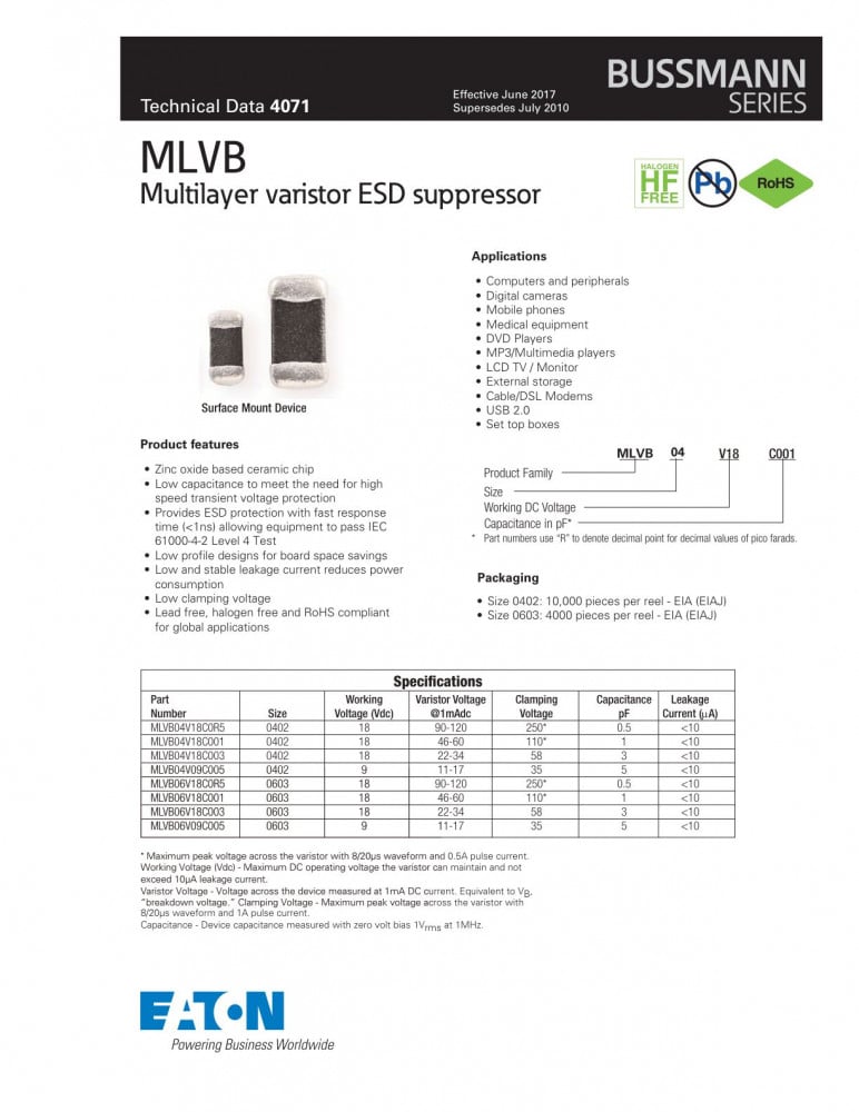 EATON MLVB technical document page 1