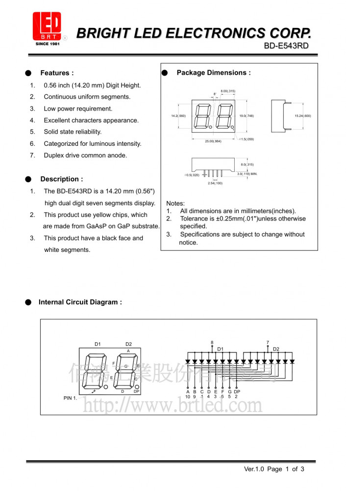 BD-E543RD datasheet page 1