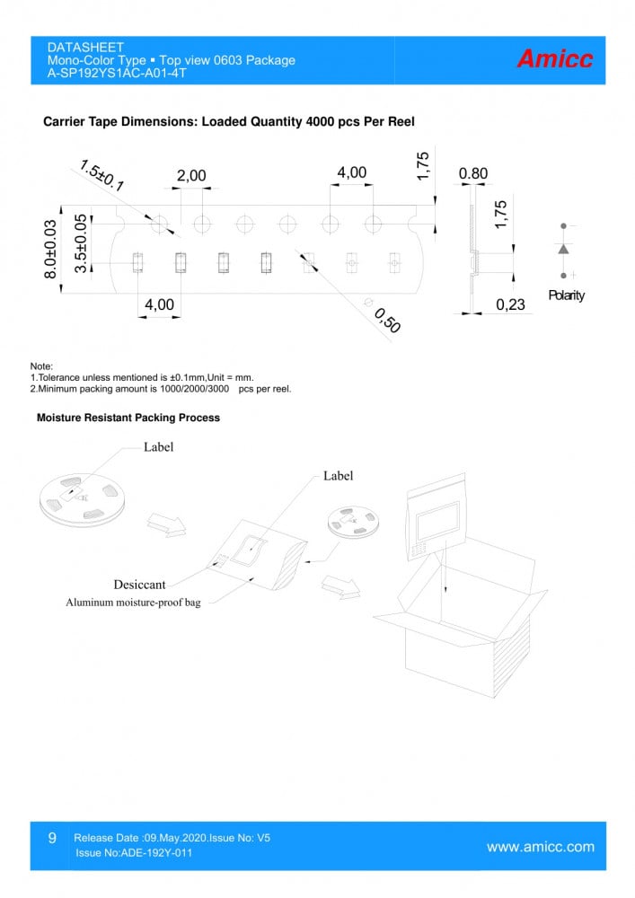 A-SP192YS1AC-A01-4T datasheet page 9