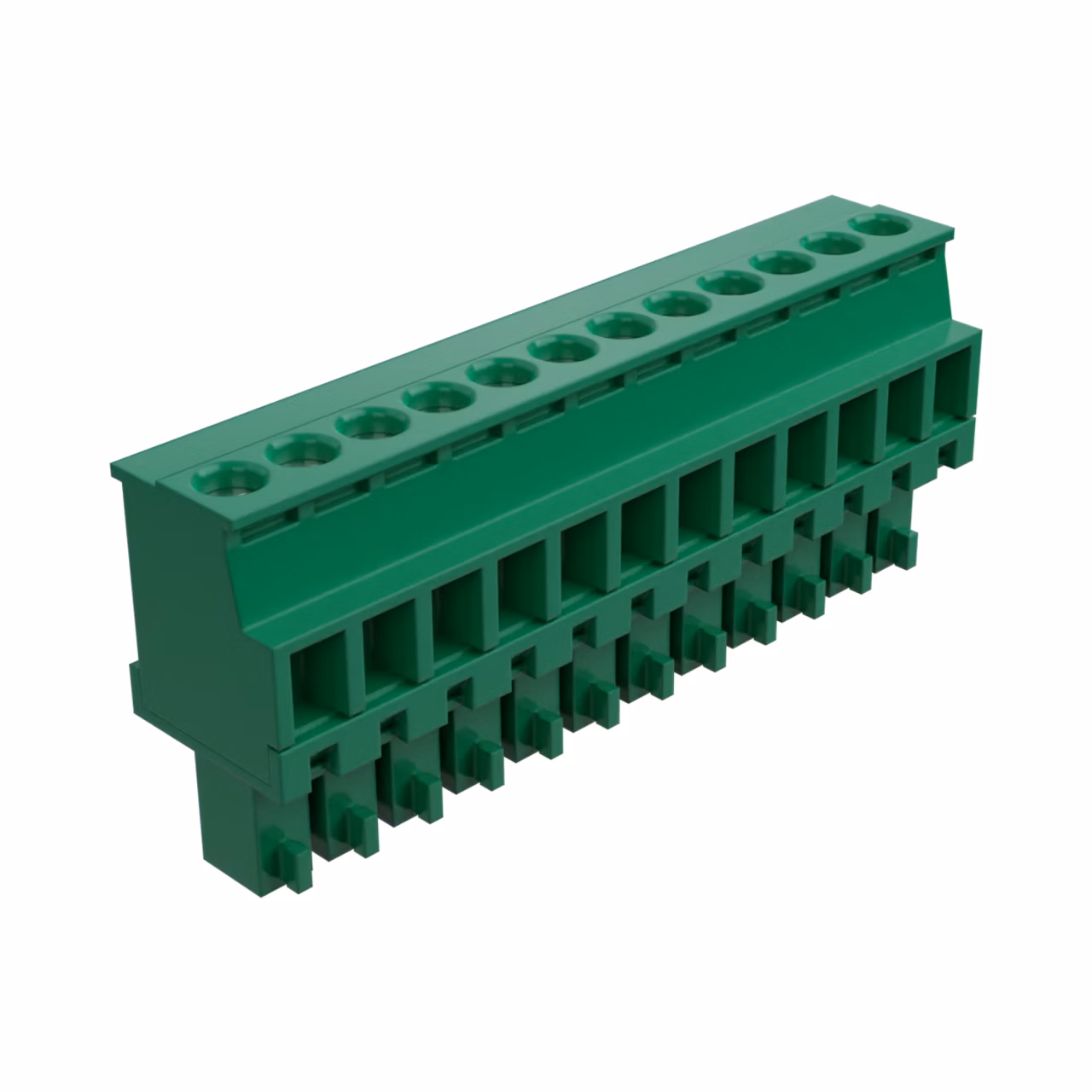 3.81mm Pitch Eurostyle Vertical Plug, Front Wire Entry, Green Housing, Gold (Au) Plated, 12 Circuits for sale