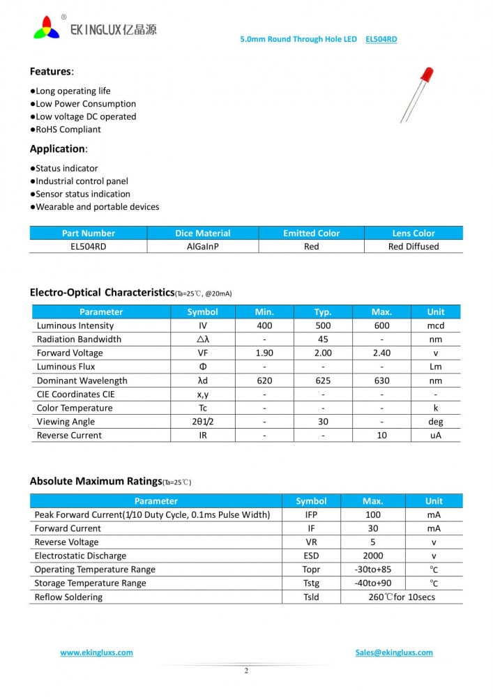 EL504RD datasheet page 2