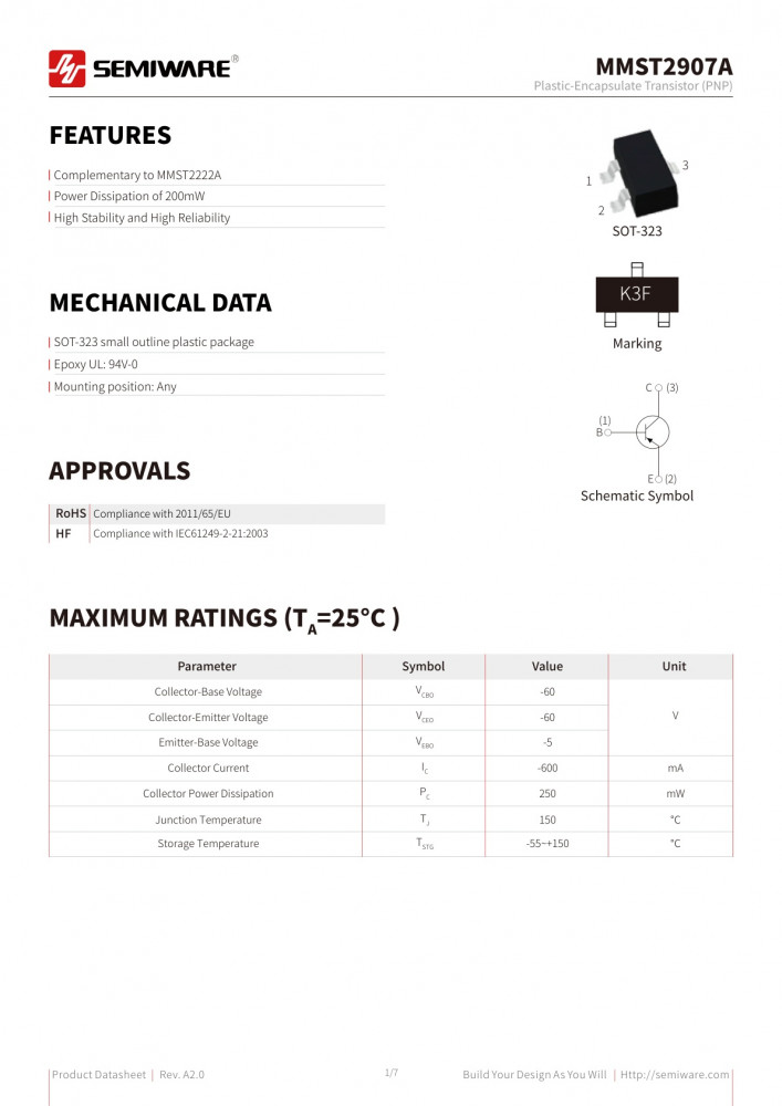 MMST2907A document page 1