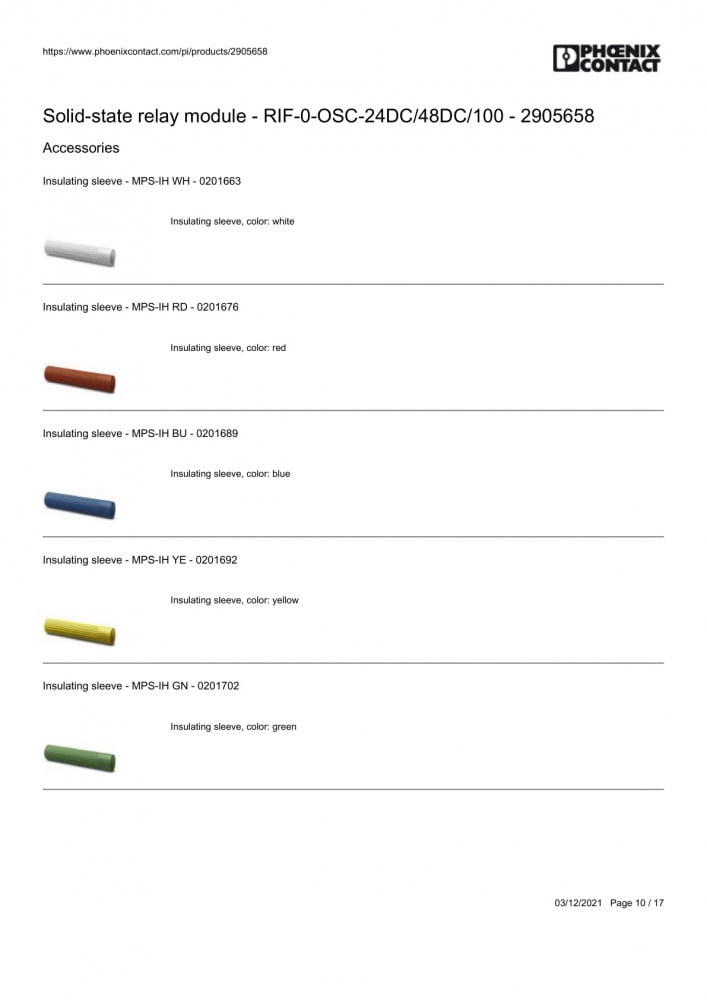 Phoenix Contact 2905658 technical document page 10