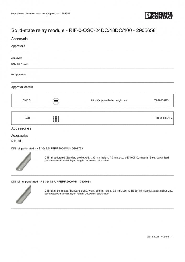 Phoenix Contact 2905658 technical document page 5
