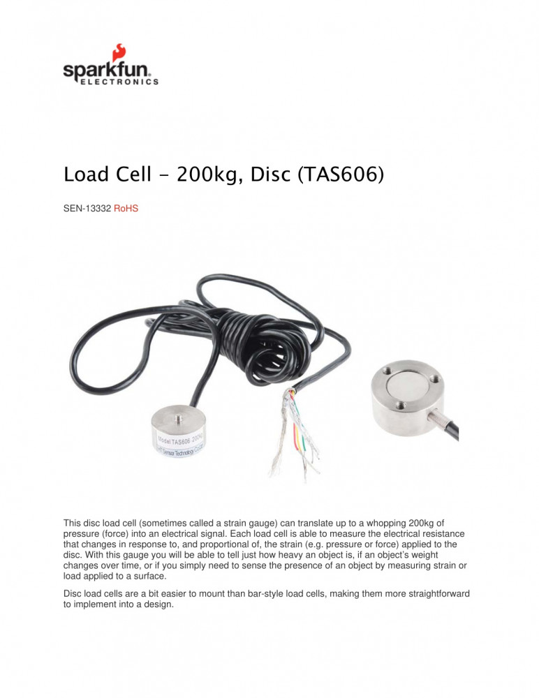 SEN-13332 technical document page 1