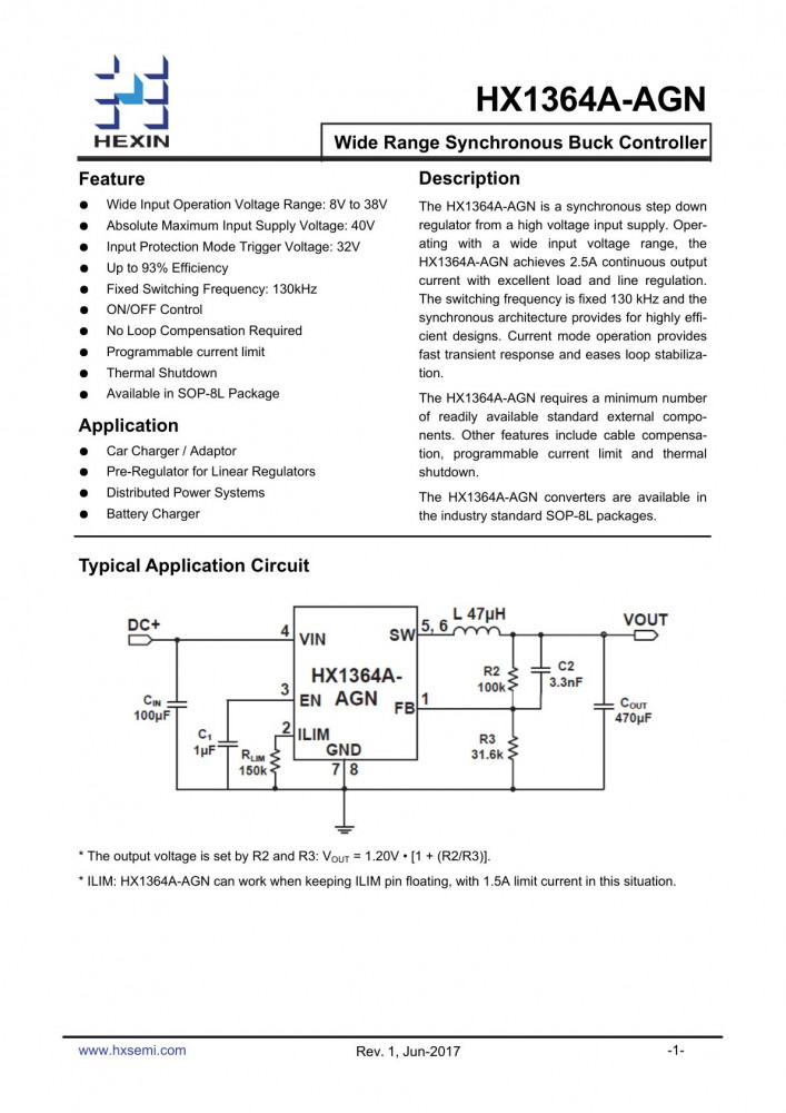 HX1364A-AGN datasheet page 1